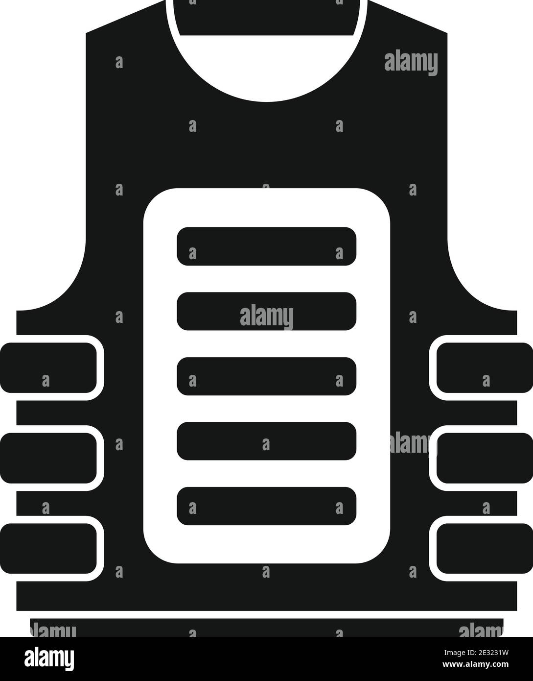 Bulletproof vest crime icon Black and White Stock Photos & Images - Alamy