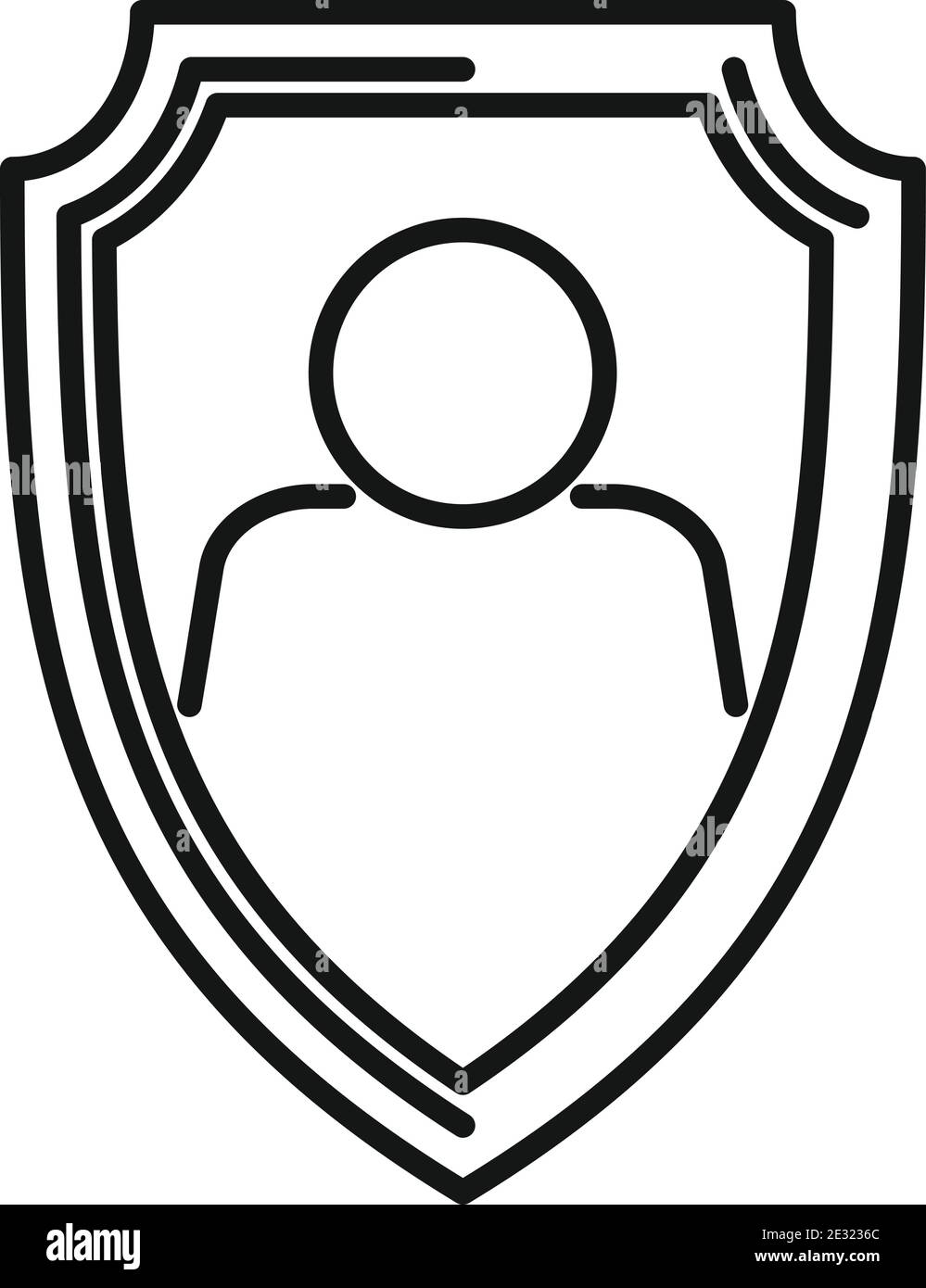 Personal guard shield icon, outline style Stock Vector Image & Art - Alamy