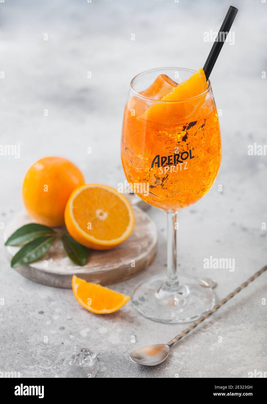 LONDON, UK - MAY 20, 2020: Aperol Spritz Aperitivo summer cocktail ...