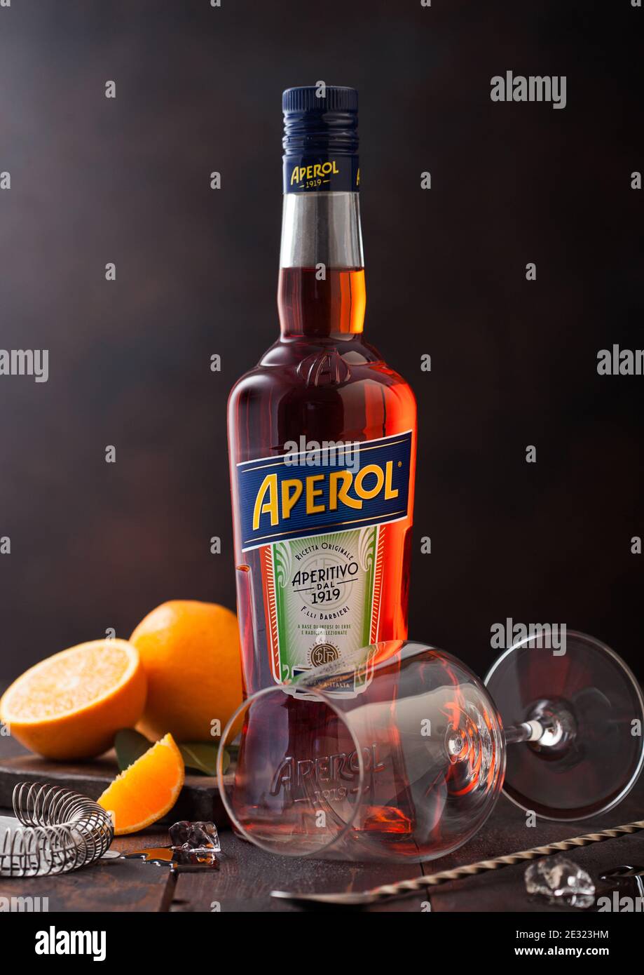 LONDON, UK - MAY 20, 2020: Bottle of Aperol Aperitivo summer cocktail ...