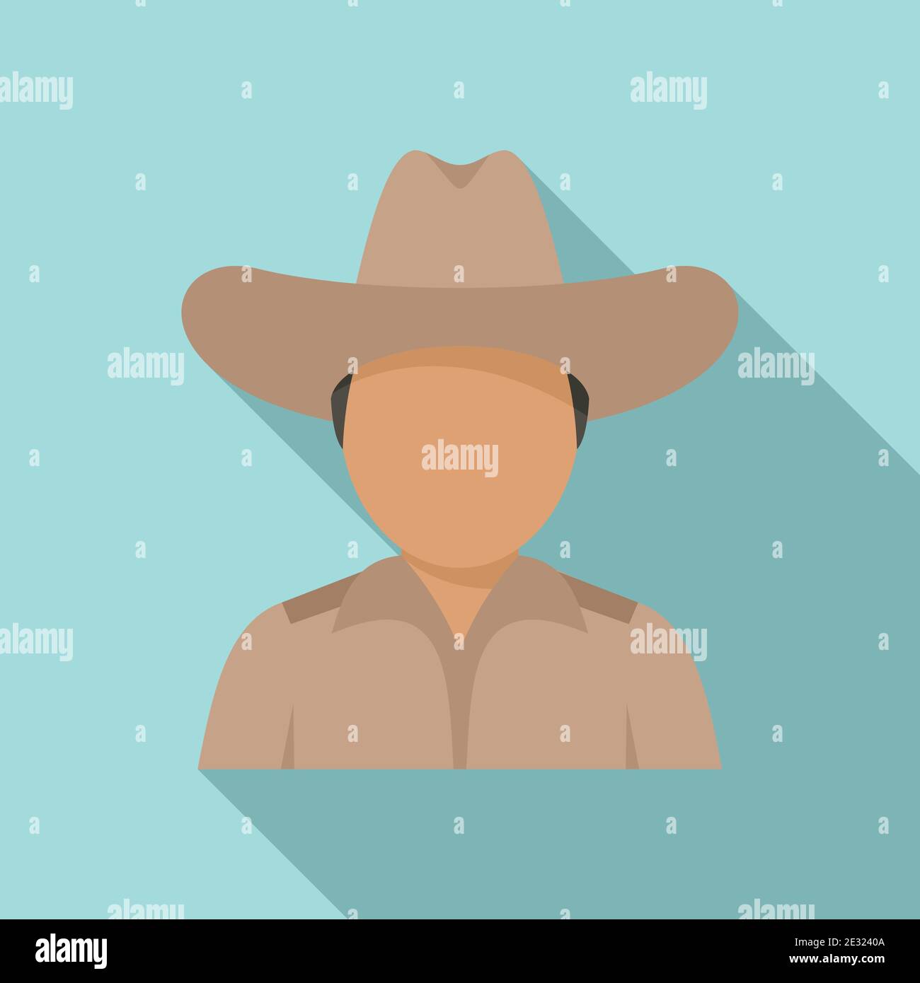 Cowboy icon, flat style Stock Vector Image & Art - Alamy
