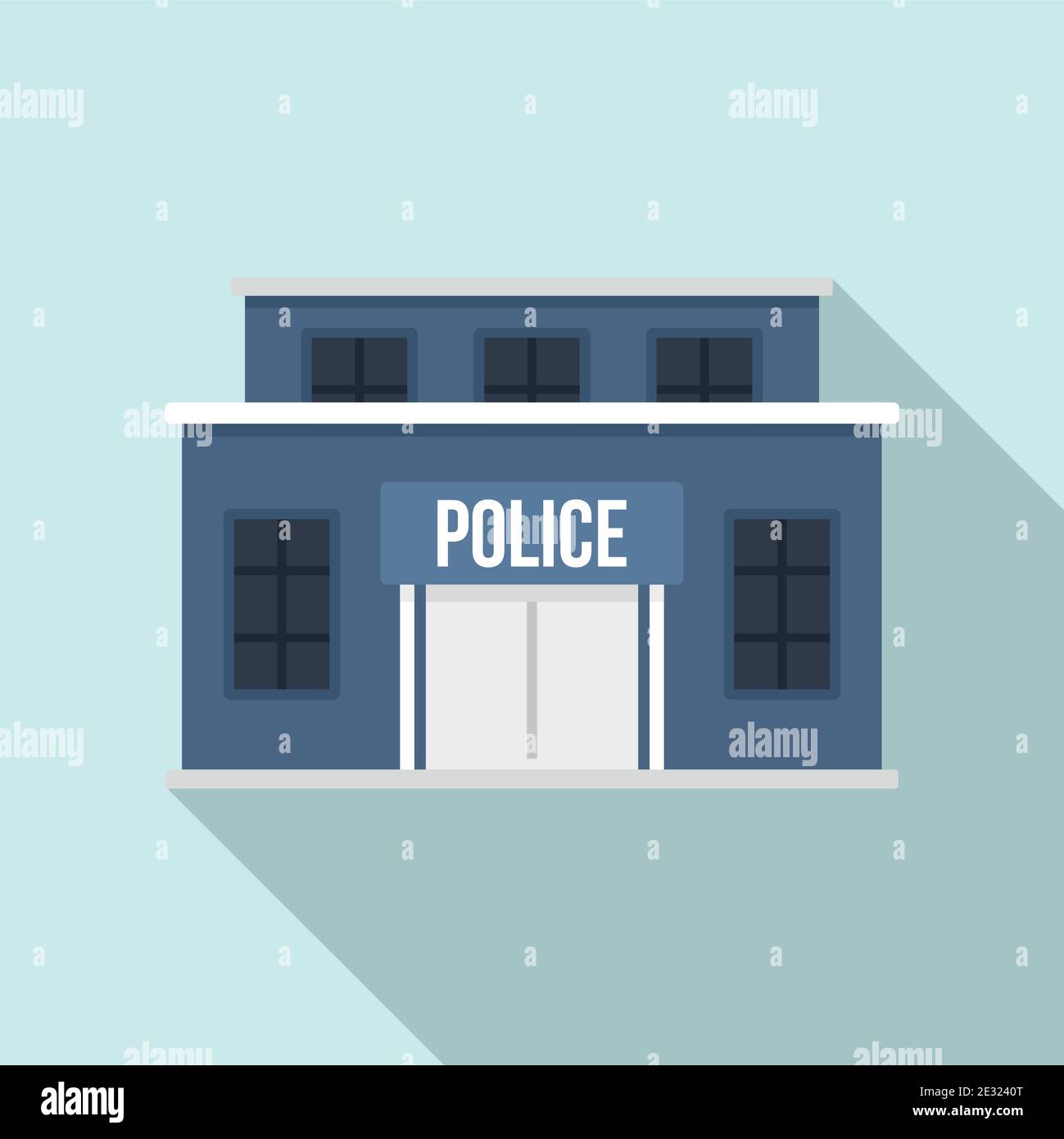 Police building icon, flat style Stock Vector Image & Art - Alamy