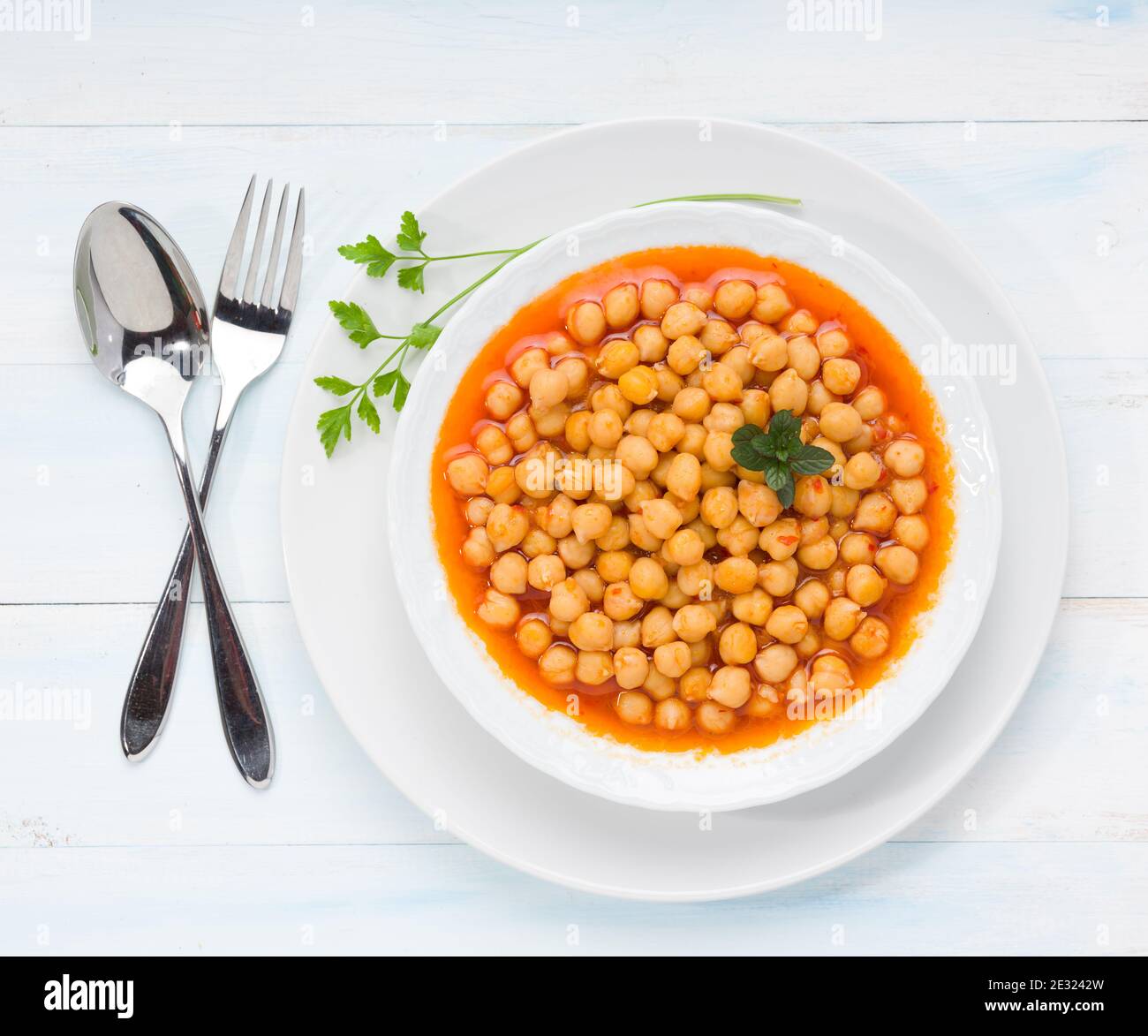 Traditional Turkish Chickpea Food. The classic non-meat cooking method ...