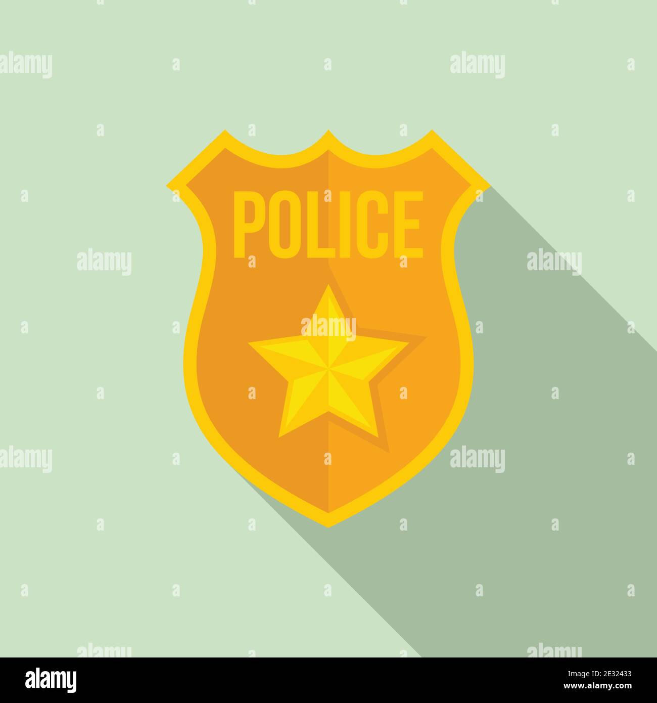 Police gold shield icon, flat style Stock Vector Image & Art - Alamy