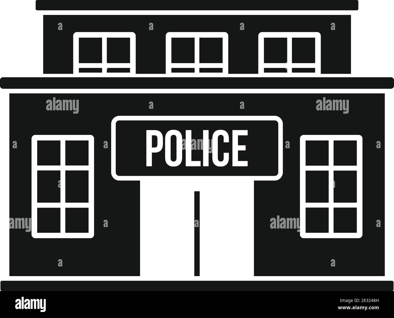 Police Building Icon Simple Style Stock Vector Image And Art Alamy