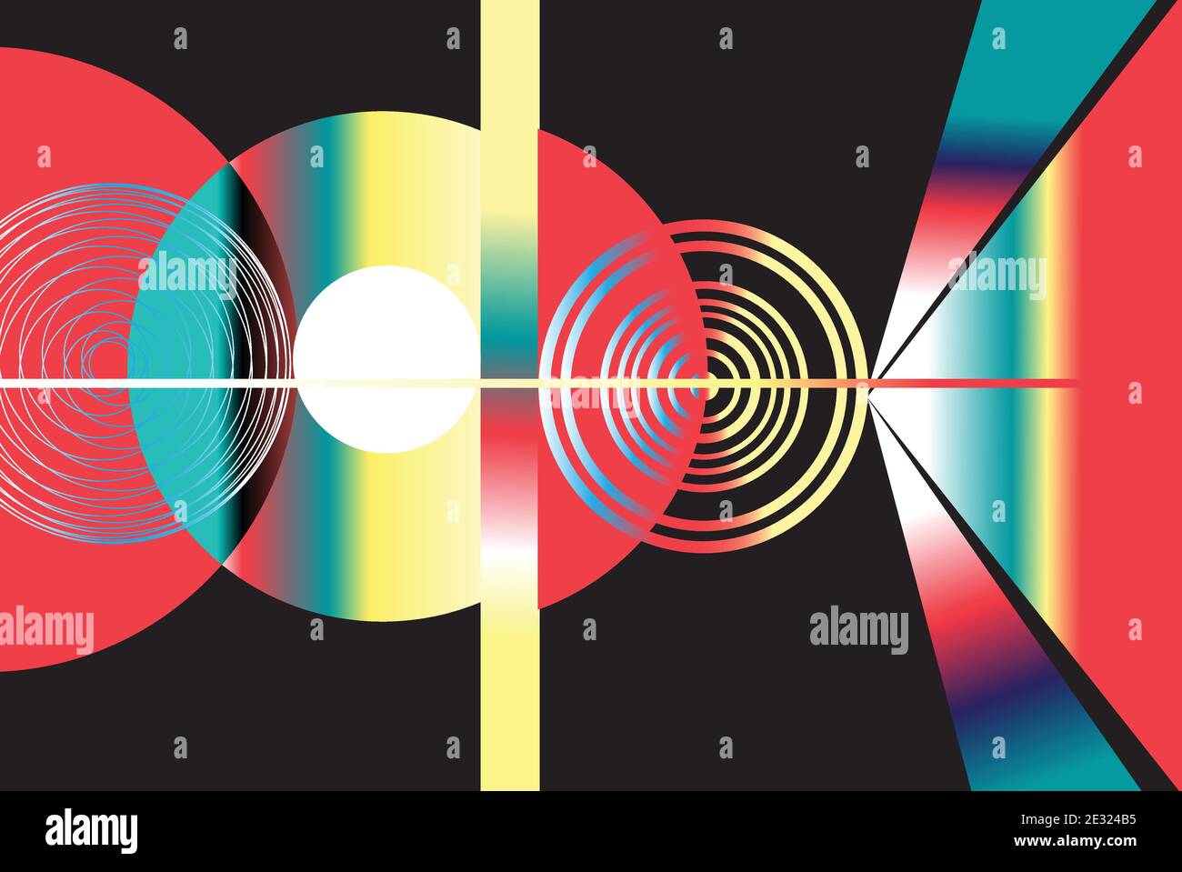 Abstract bright geometric background of various interesting objects and ...