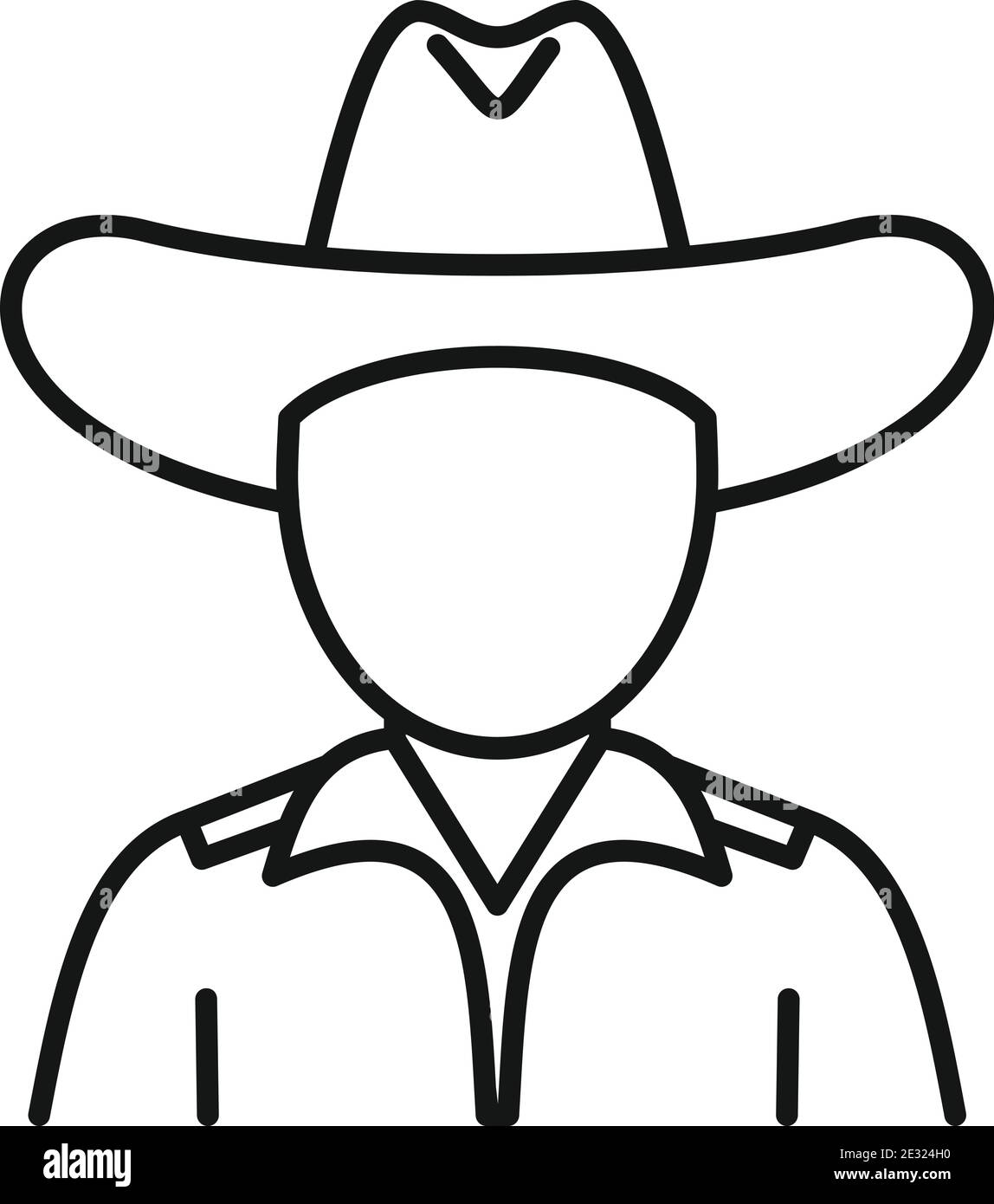 Cowboy icon, outline style Stock Vector Image & Art - Alamy