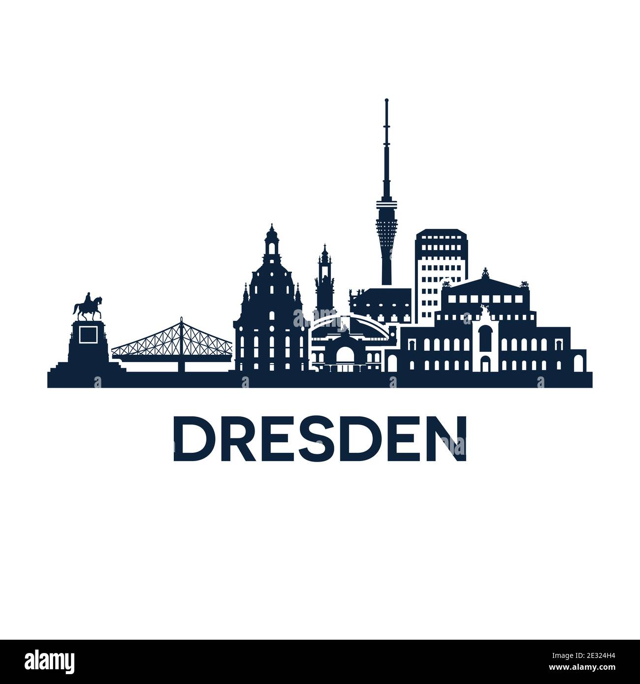 Abstract skyline of city Dresden, vector illustration Stock Vector ...