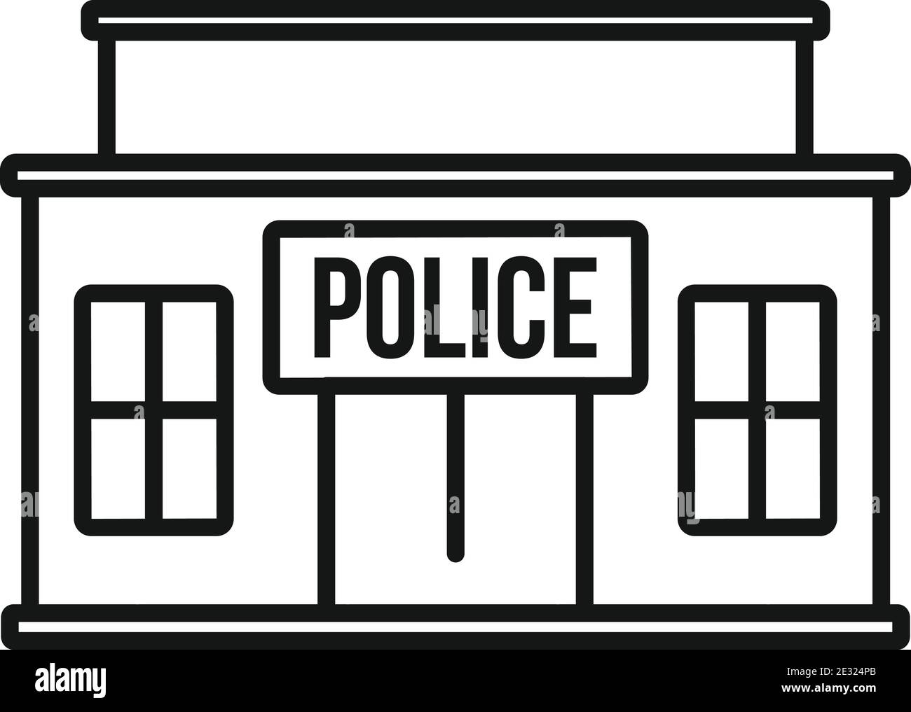 Police building icon, outline style Stock Vector Image & Art - Alamy