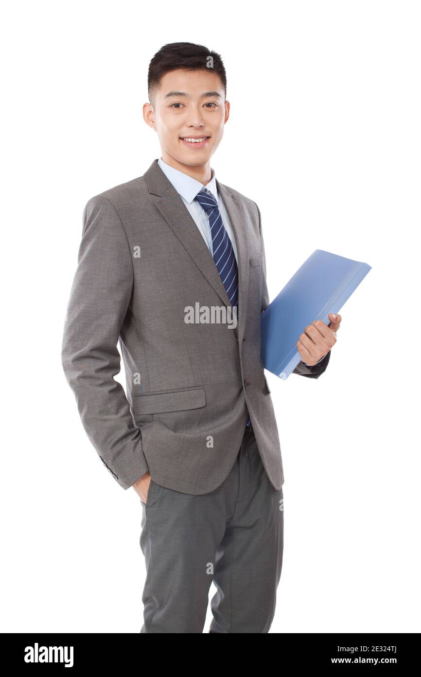 Young black man holding folder hi-res stock photography and images - Alamy