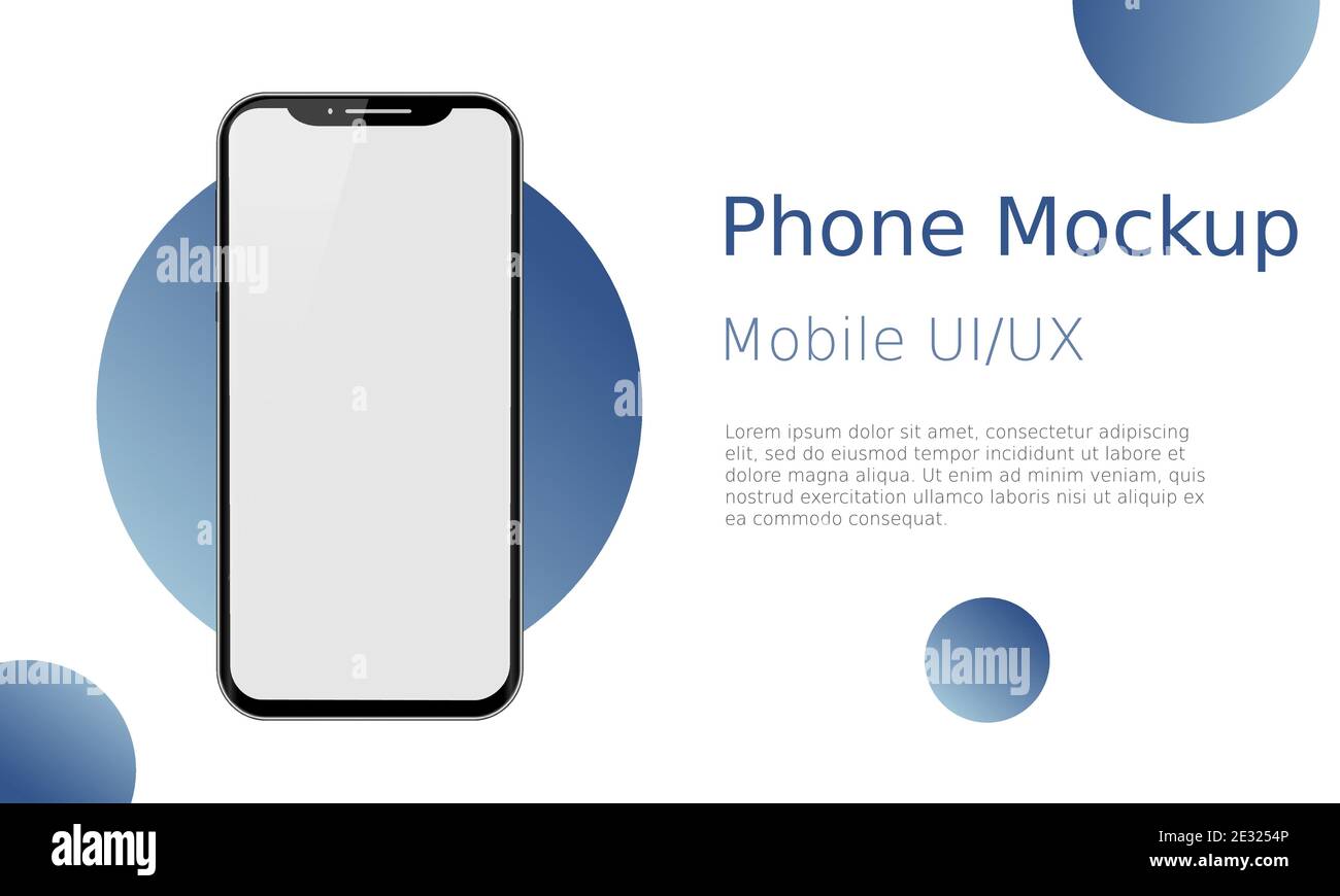 Smartphone frame less blank screen. Mockup generic device. Vector ...