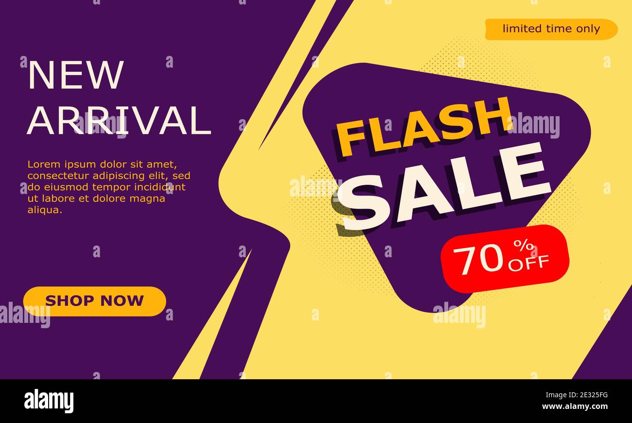 Flash sale discount 70 % banner. Modern template for business promotion ...