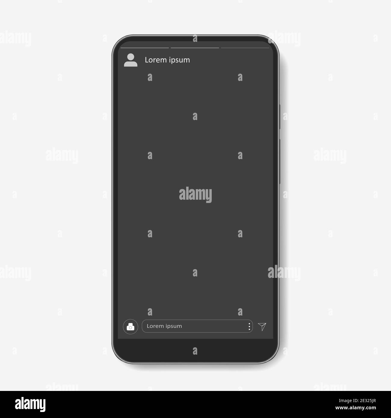 Mock up social page. Realistic modern phone frame template. Social ...