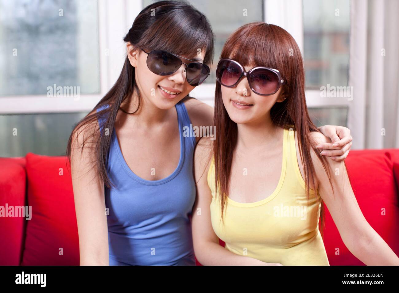 Composition female friends smiling hi-res stock photography and images ...