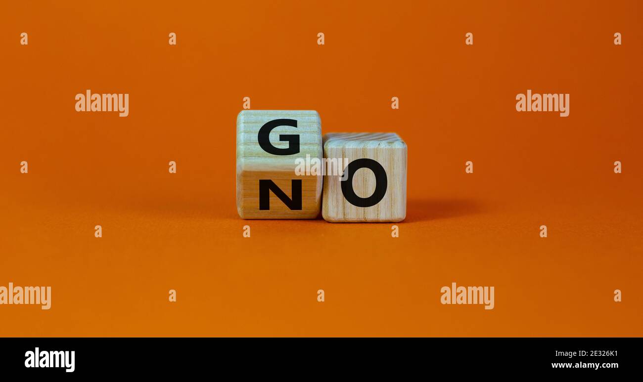 No or go symbol. Turned a cube, changed the word 'no' to 'go ...