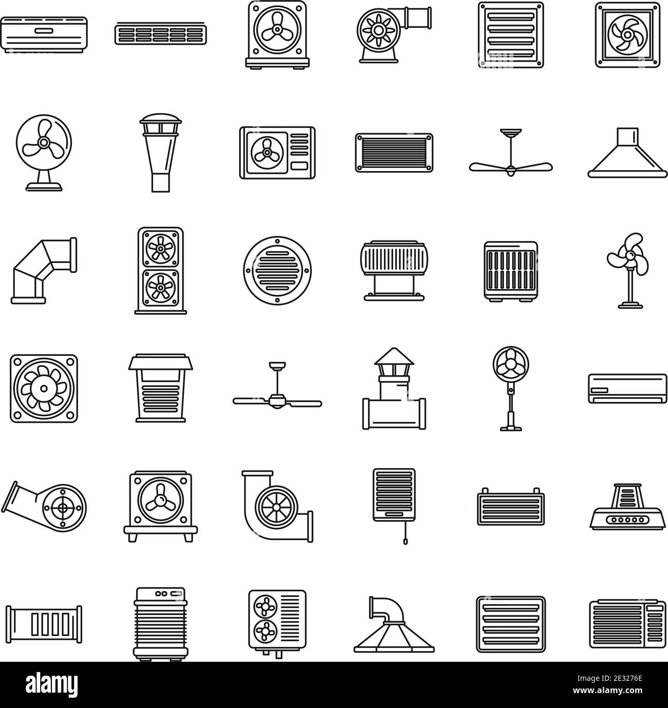 Air conditioner thin line hi-res stock photography and images - Alamy