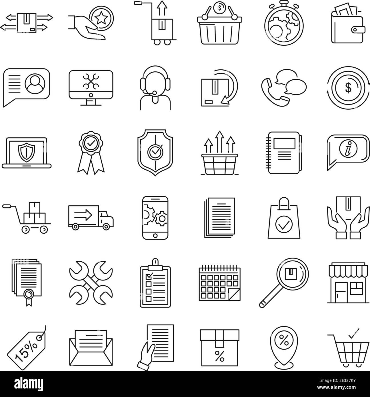 After sales service icons set, outline style Stock Vector Image & Art ...