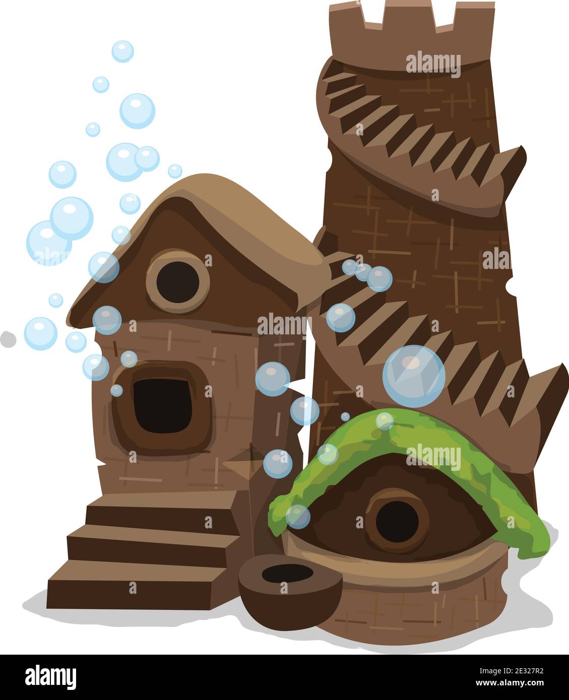 Aquarium fish castle icon, cartoon style Stock Vector Image & Art - Alamy