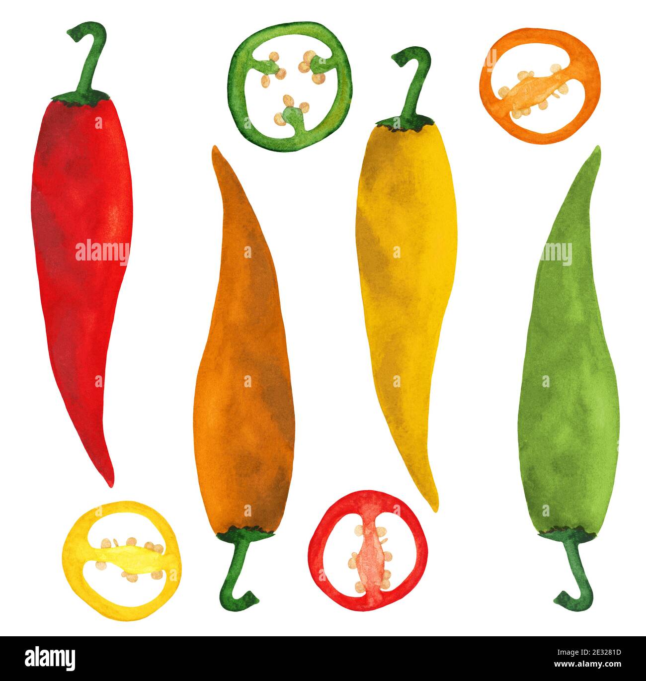 Half jalapeno chilli pepper Cut Out Stock Images & Pictures - Alamy