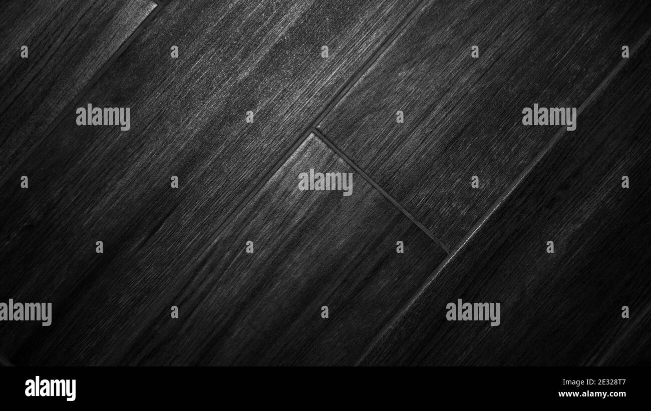 Matte wood texture background, tile floor in black and white shades ...