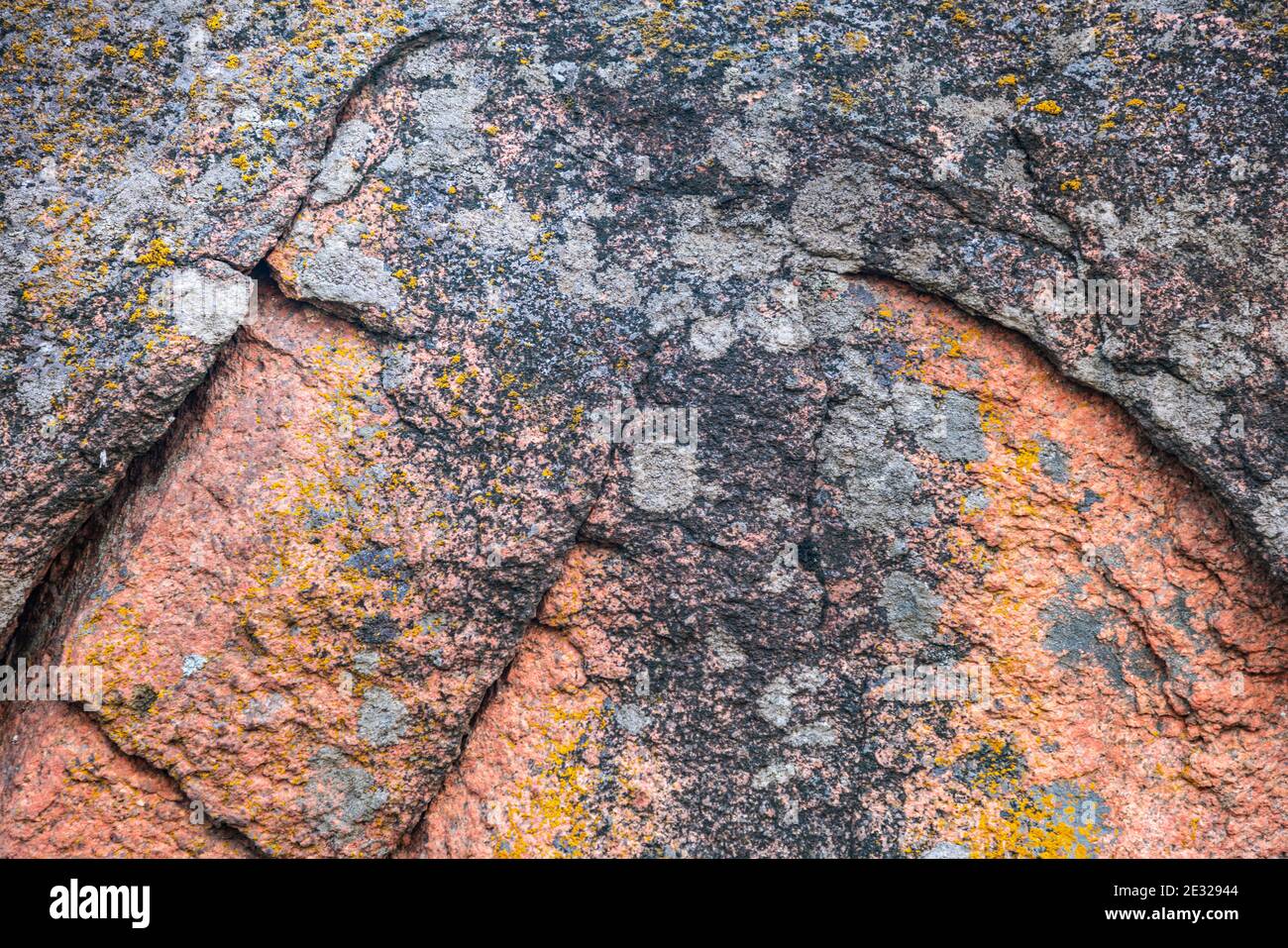 Unusual light stone in the bright sun in warm weather on the beautiful ...