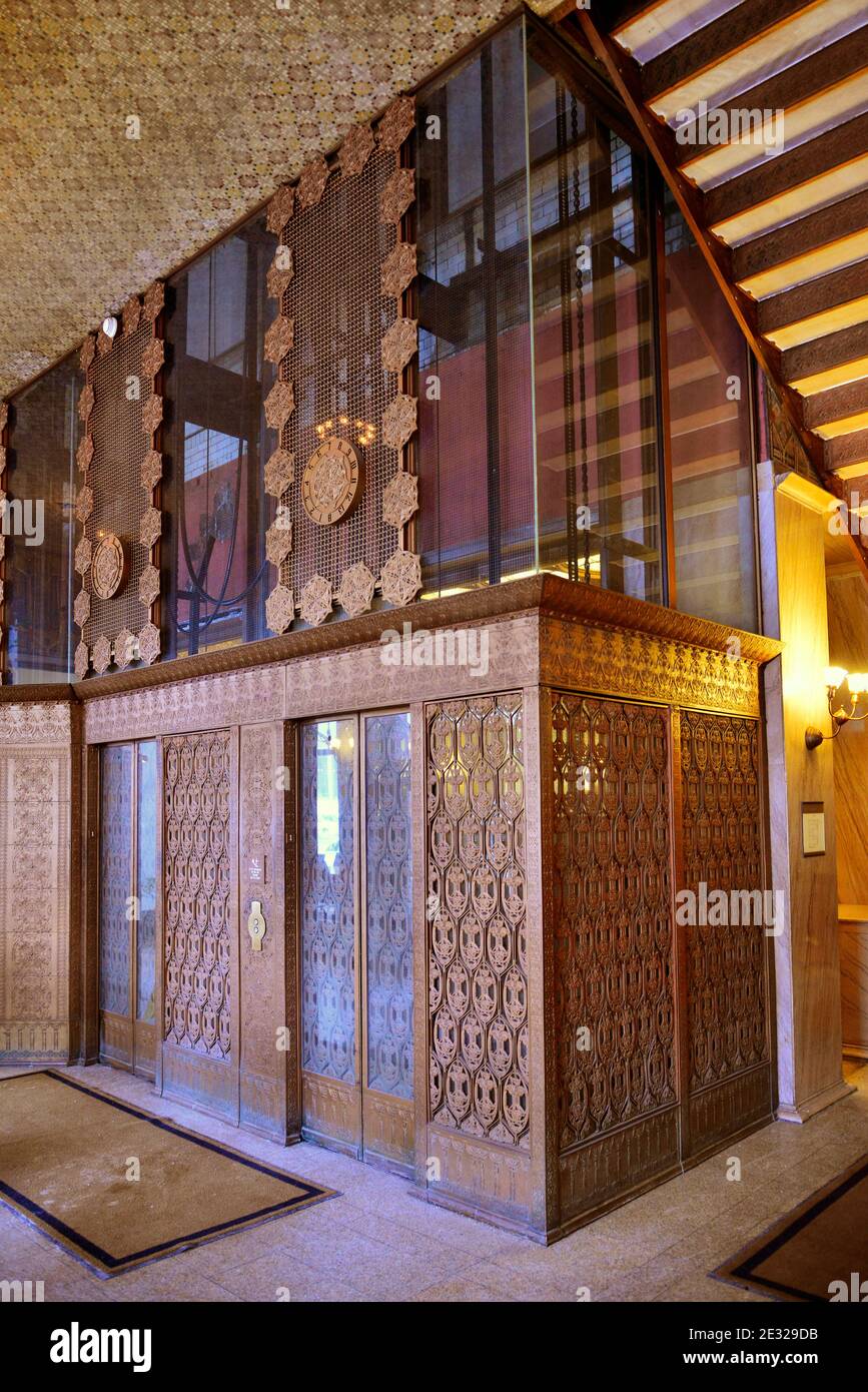 Interior of architect Louis Sullivan's Guaranty/Prudential building in ...