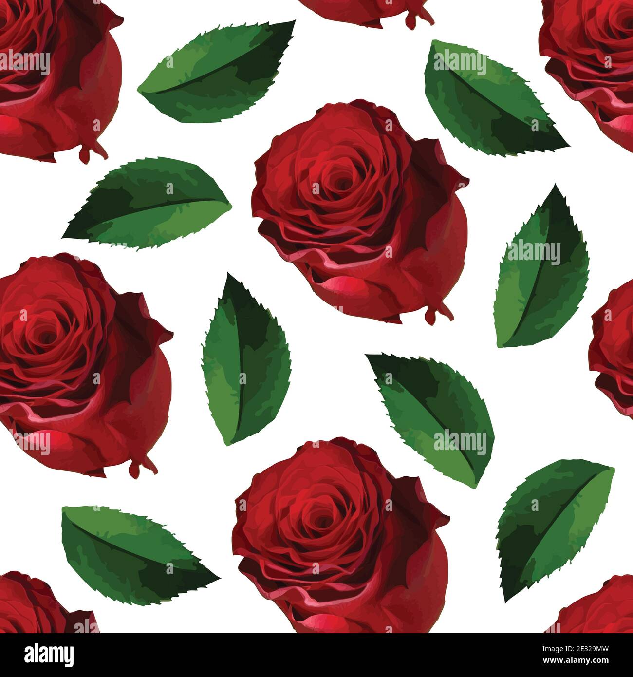 Red white rose leaves Stock Vector Images - Alamy