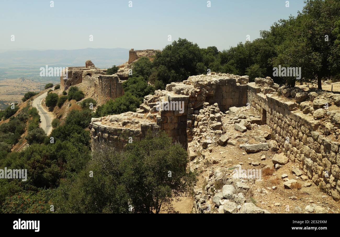 Stunning view of the fortress ruins and the landscape behind Stock ...