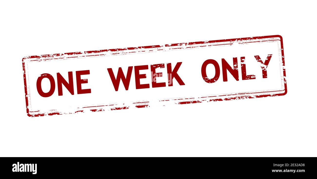 Rubber stamp with text one week only inside, vector illustration Stock ...