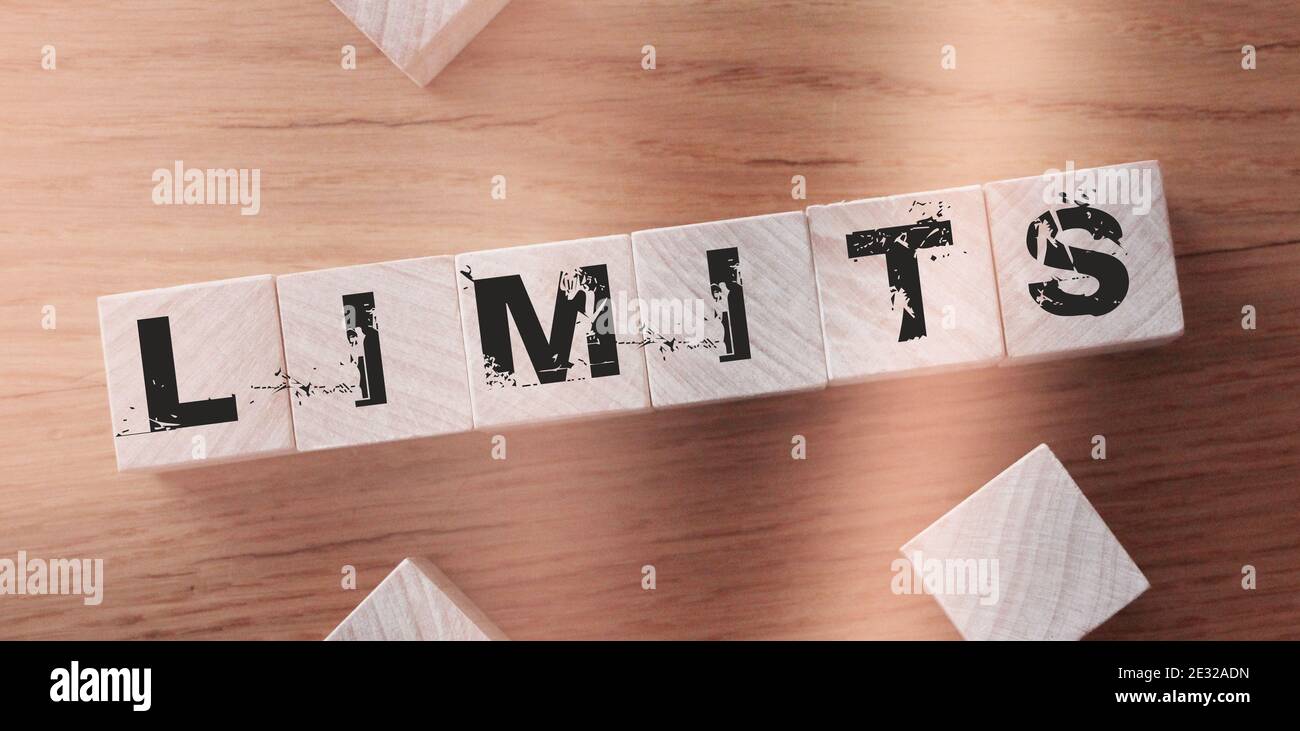 Limits Word Written In Wooden Cubes Stock Photo - Alamy
