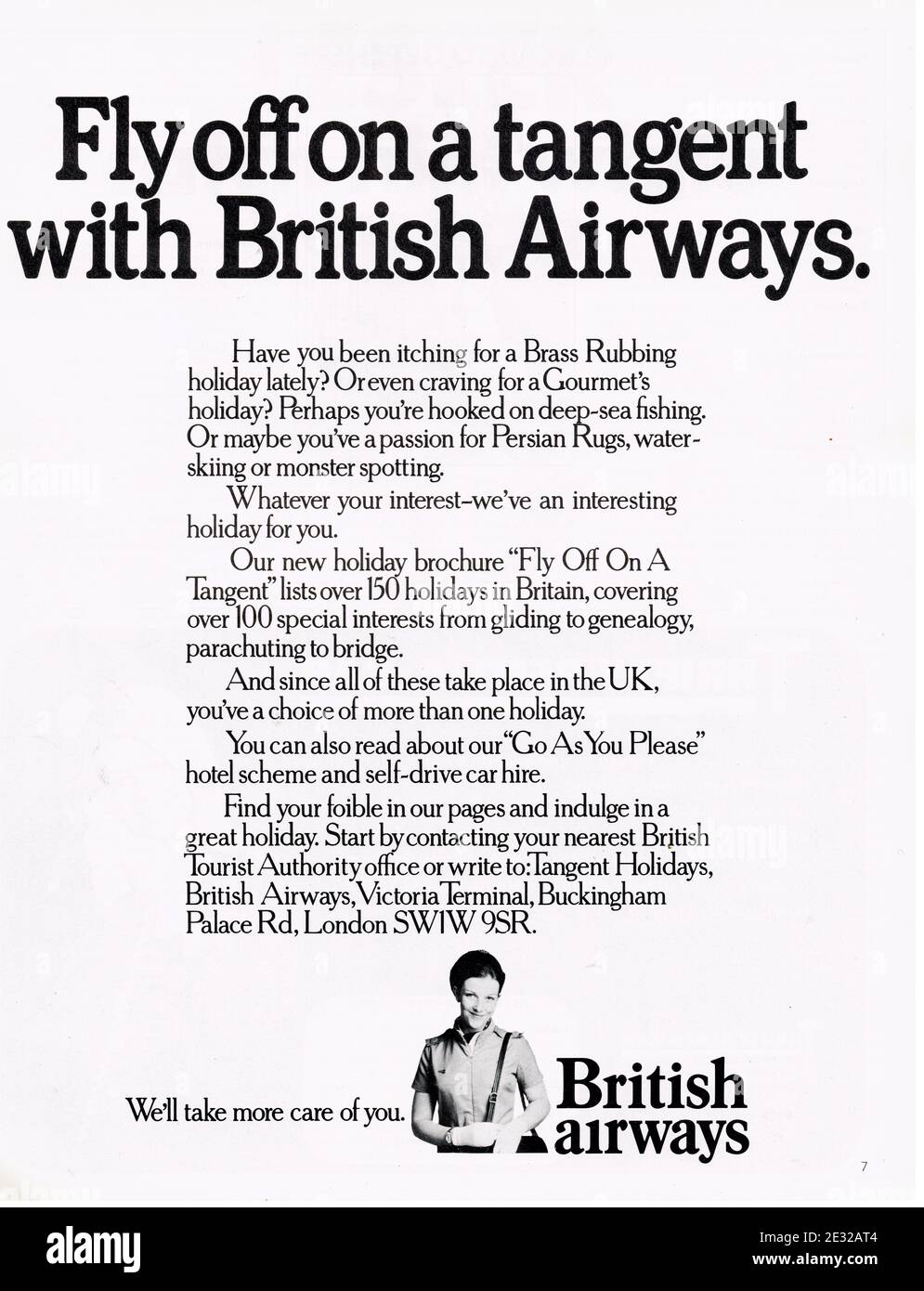 Advertisement for, In Britain Magazine, 1974 Stock Photo - Alamy