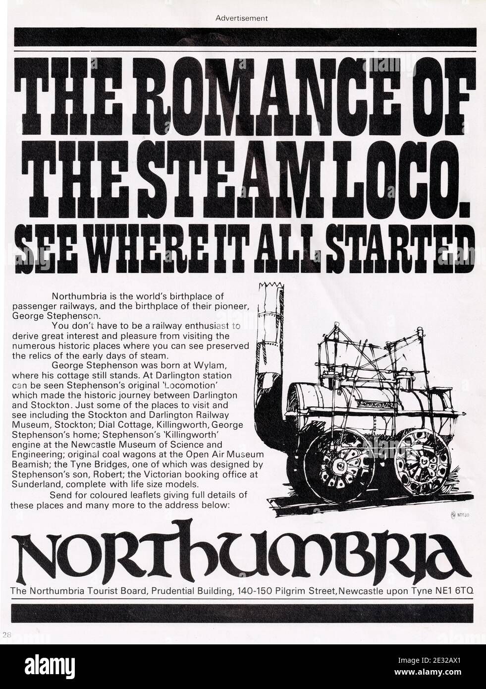 Advertisement for, In Britain Magazine, 1974 Stock Photo - Alamy