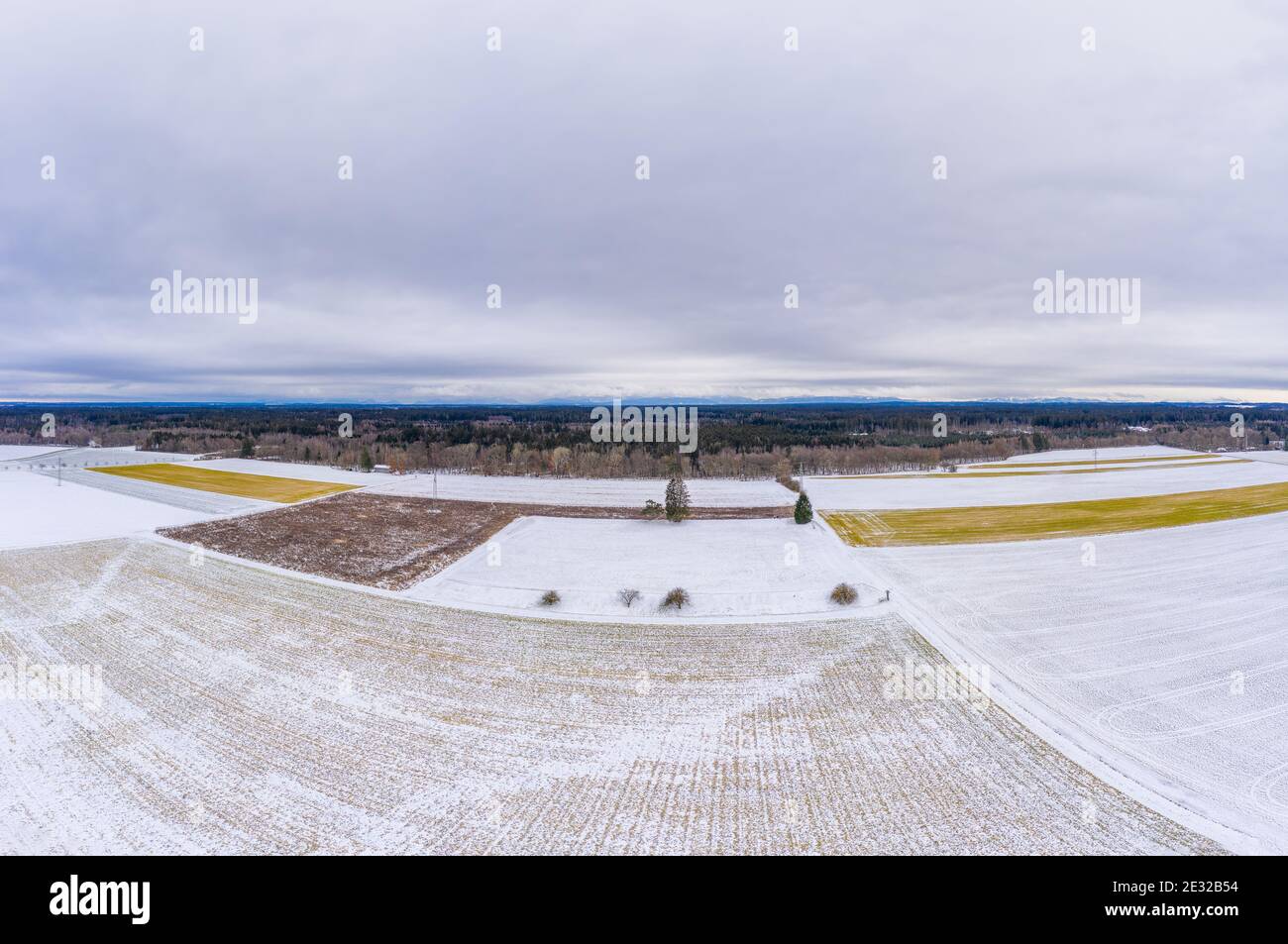 Aerial shot over frozen trees hi-res stock photography and images - Alamy