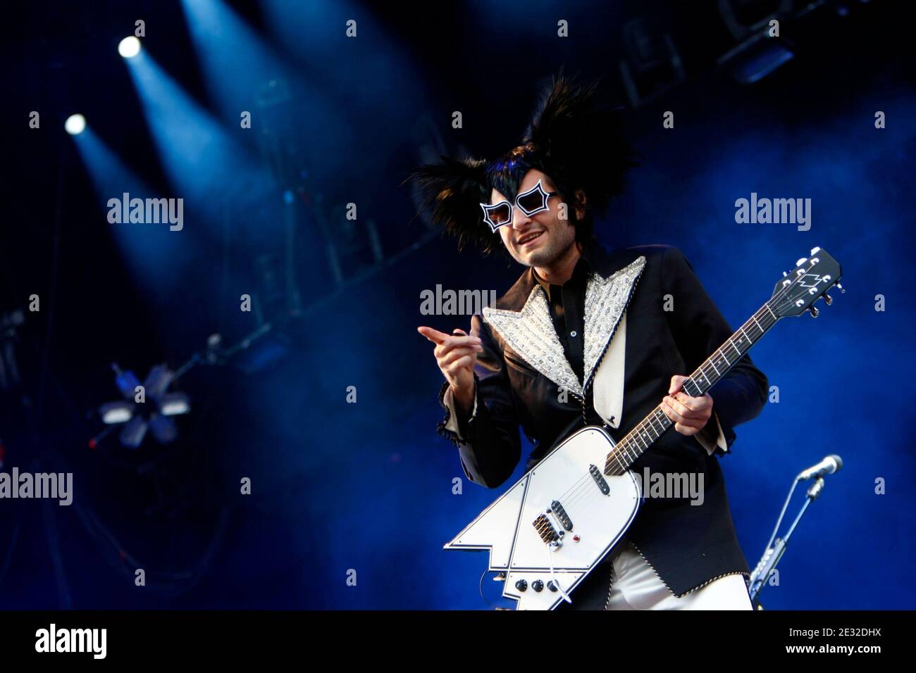 French singer Mathieu Chedid, alias M, performs live on stage during ...