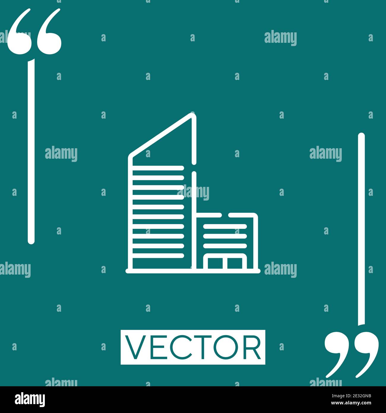 building vector icon Linear icon. Editable stroke line Stock Vector ...