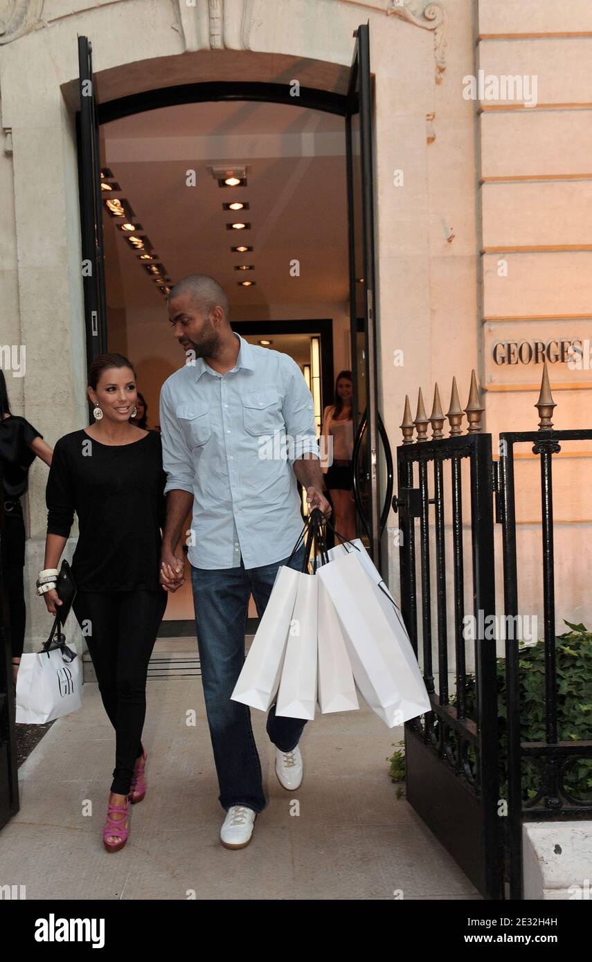 Eva Longoria with her husband Tony Parker arrives at the Georges Rech ...