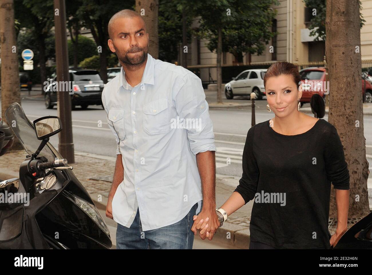 Eva Longoria with her husband Tony Parker arrives at the Georges Rech ...