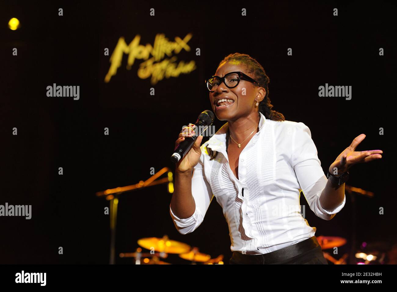 Asa performing at the Miriam Makeba memorial concert during Montreux ...