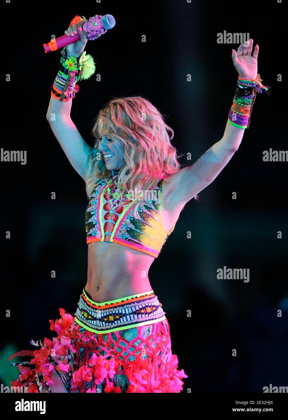 Shakira performs during the closing ceremony of the 2010 FIFA World Cup ...