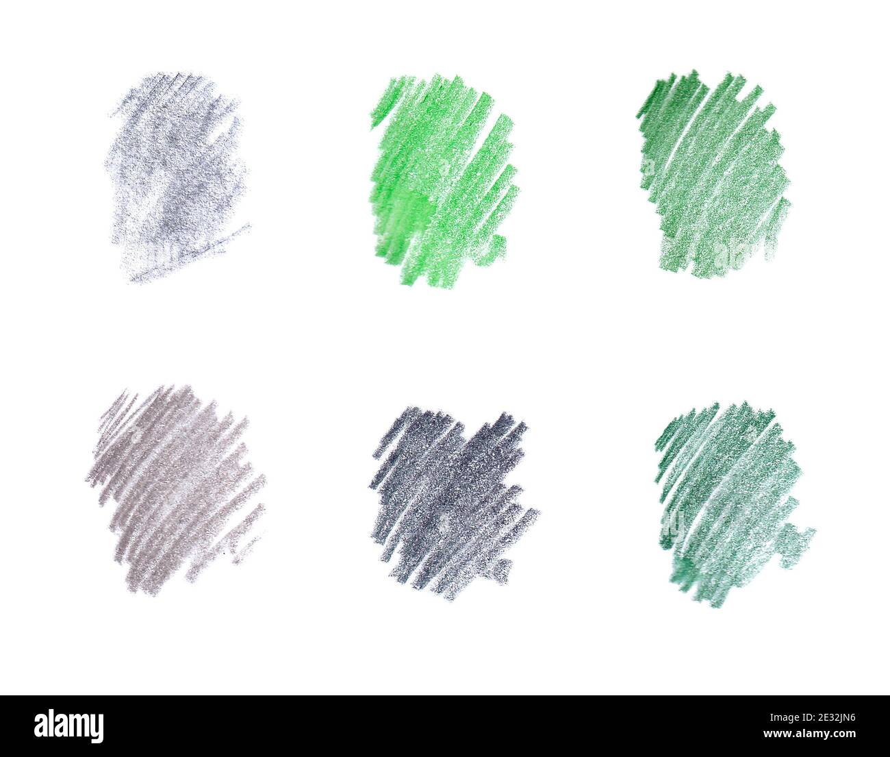 Hand painted color pencil drawings. Color pencil design elements. Set ...