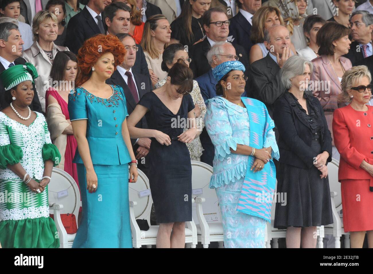 L-R : Congolese first lady Antoinette Sassou-Nguesso, Cameroon's first ...