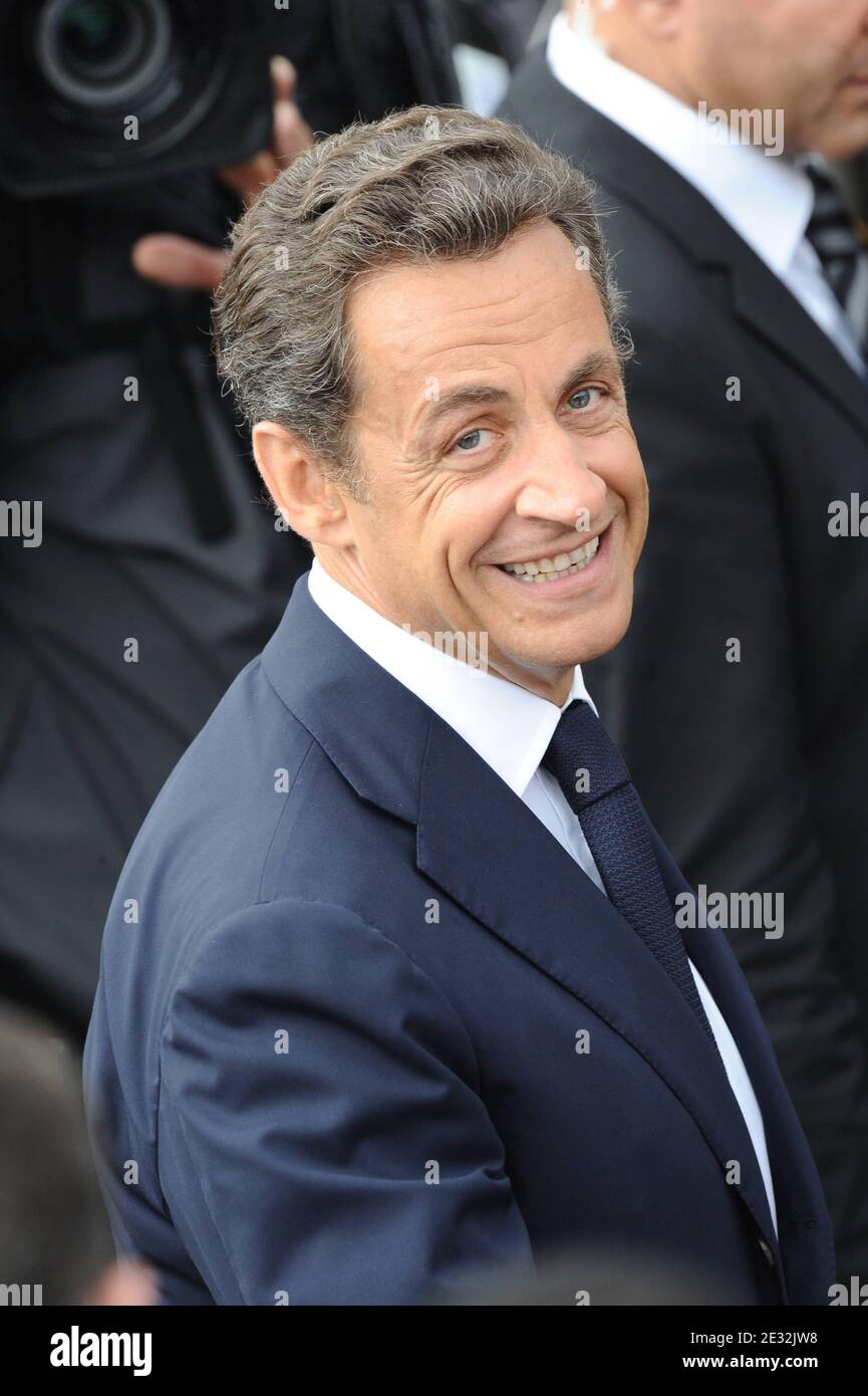 French President Nicolas Sarkozy attends the Bastille day parade on the ...