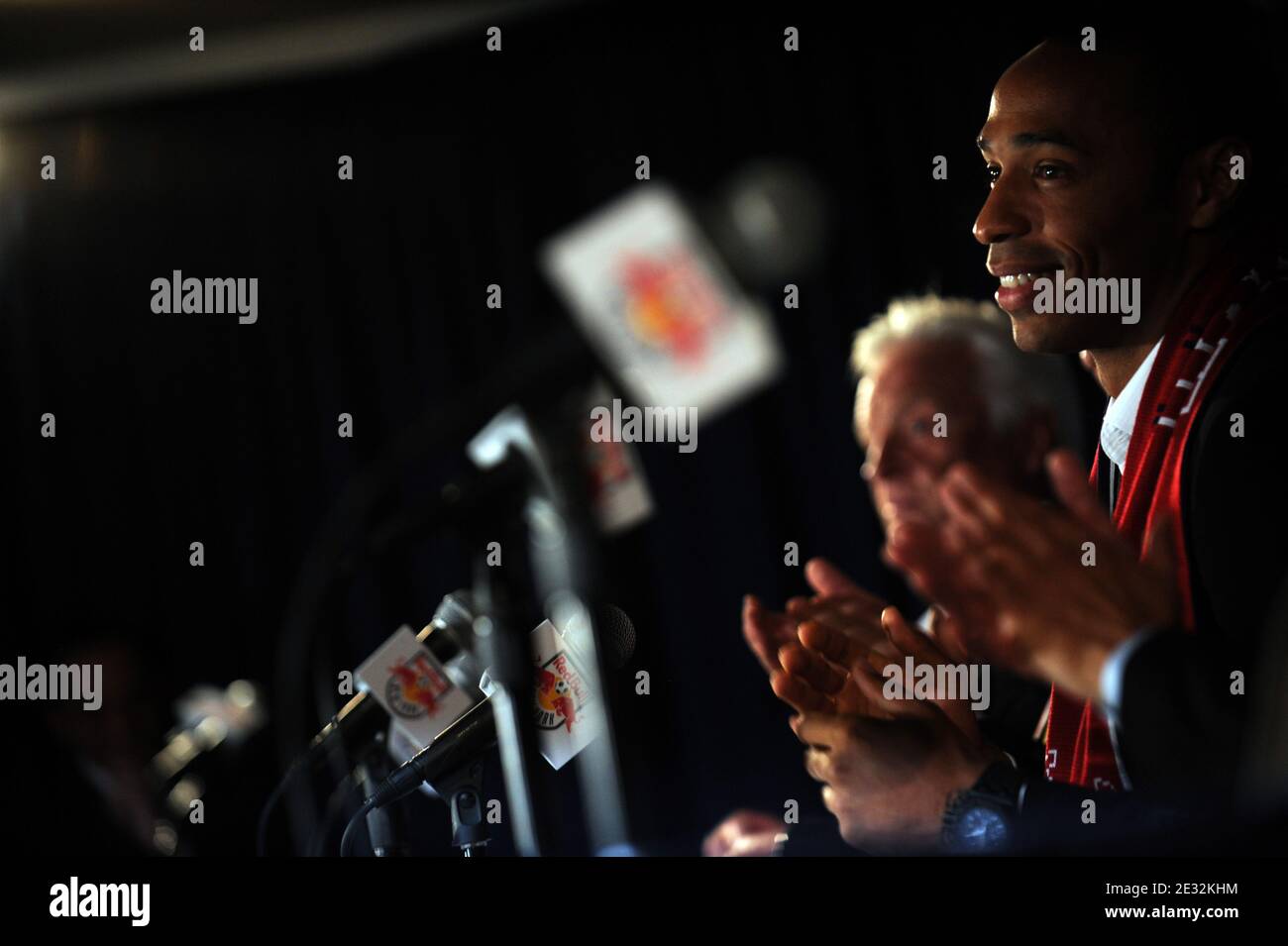 French soccer player Thierry Henry attends a press conference at Red ...