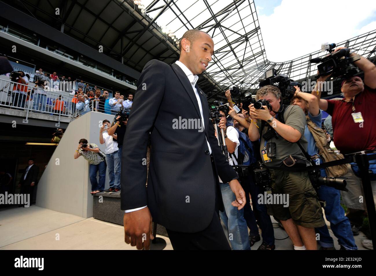 French soccer player Thierry Henry attends a press conference at Red ...
