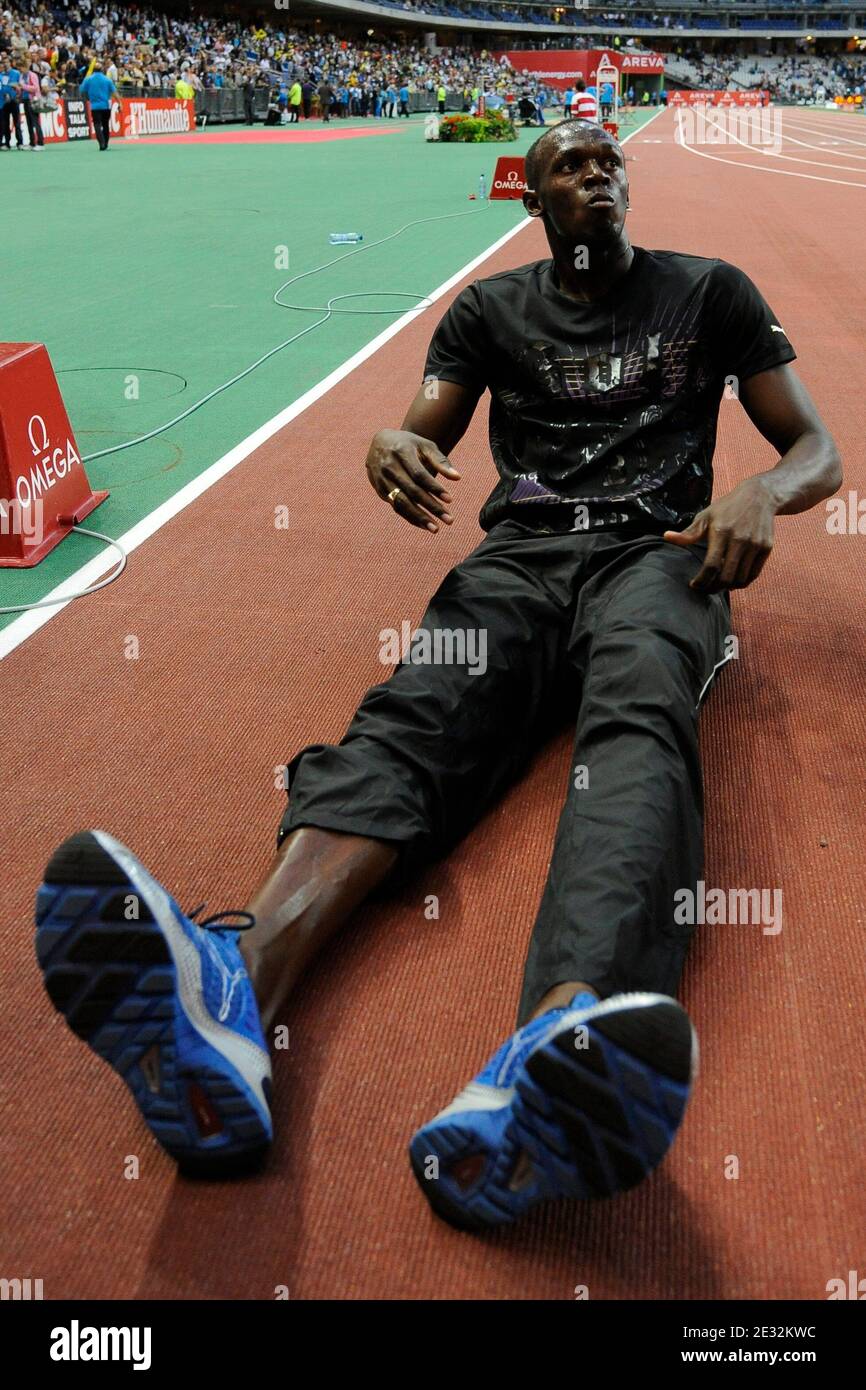 Jamaica's Usain Bolt wins the 100 Meters at Areva Athletics meeting in ...