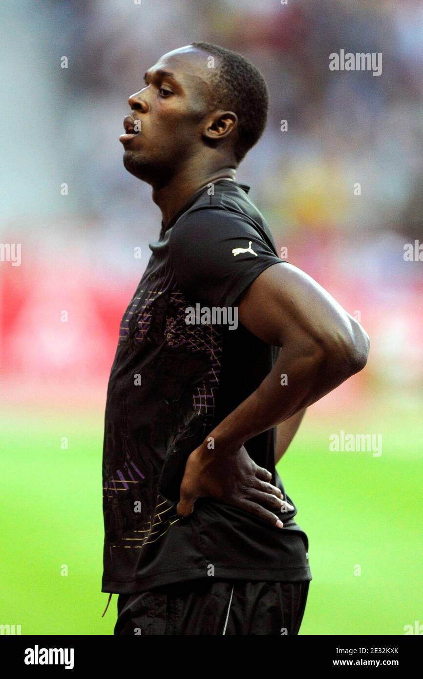 Jamaica's Usain Bolt wins the 100 Meters at Areva Athletics meeting in ...