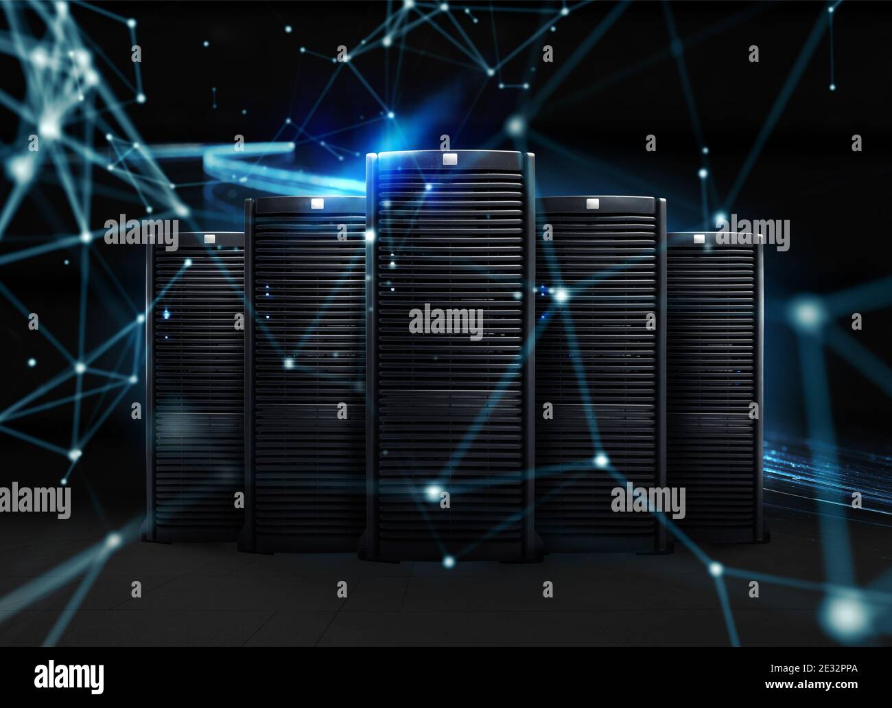 Group of server with fast digital network connection Stock Photo - Alamy