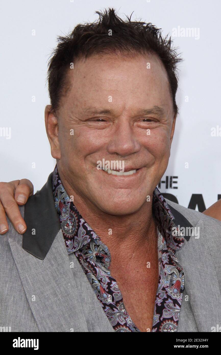 Mickey Rourke arriving for the Los Angeles premiere of 'The Expendables ...