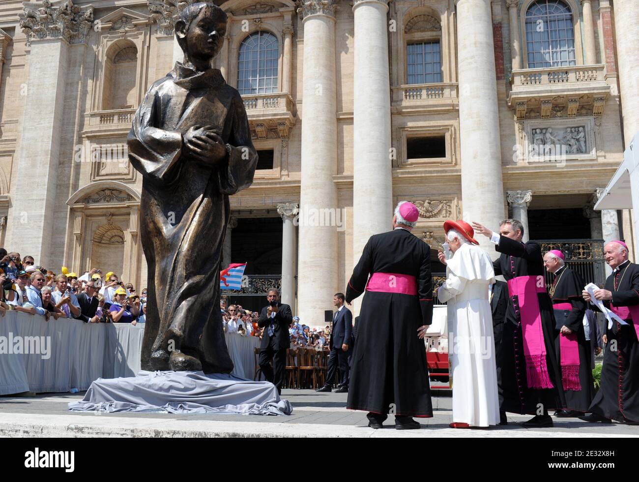 Pope Benedict XVI blesses a five-metre statue of Saint Tarcisius who ...