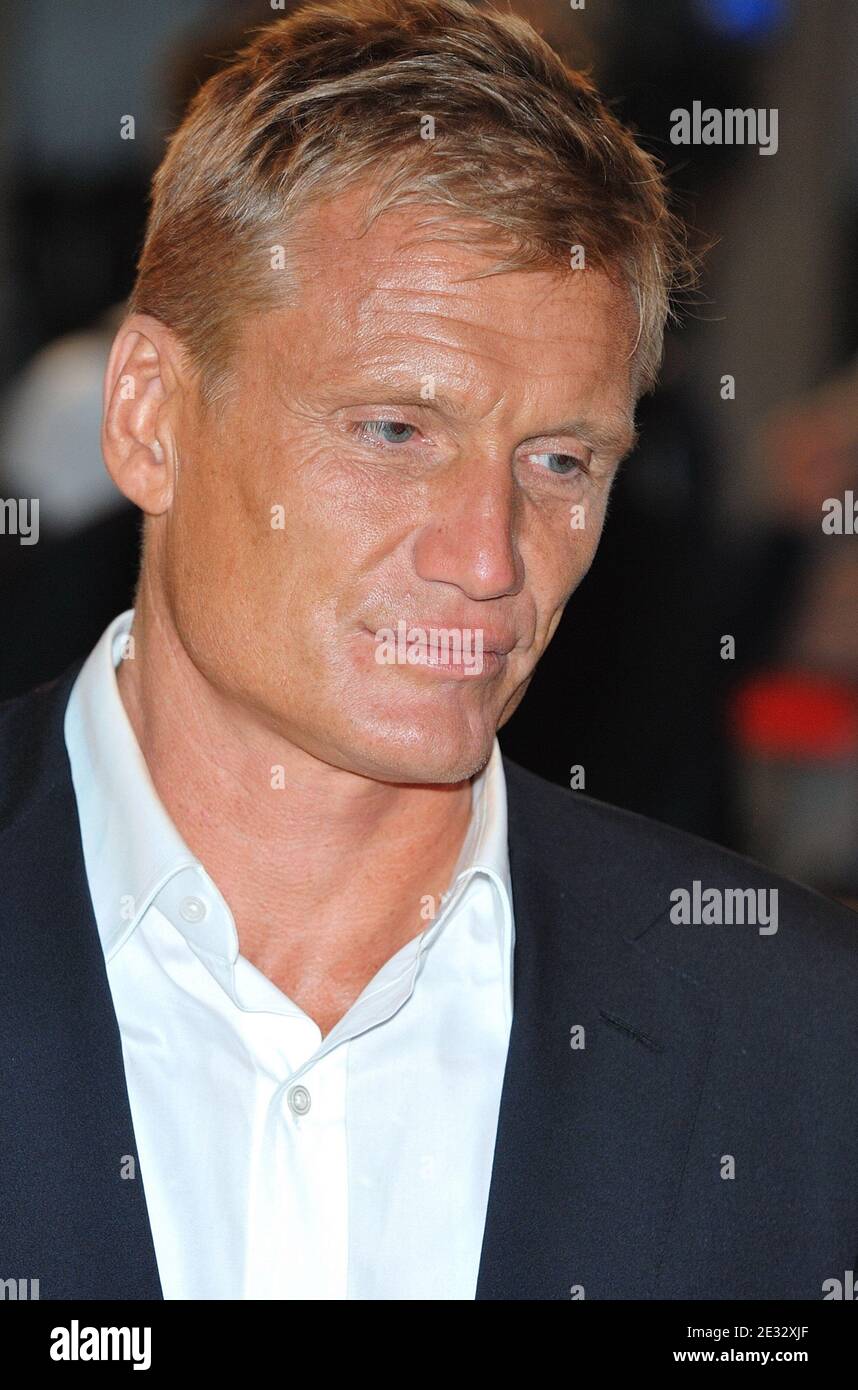 Dolph Lundgren arriving for French premiere of 'The Expendables', held ...